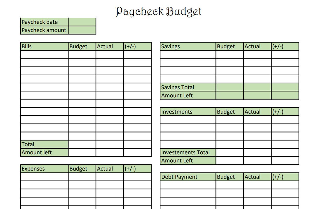 UPDATED | Now Editable | Paycheck Budget | Instant Download | PDF ...