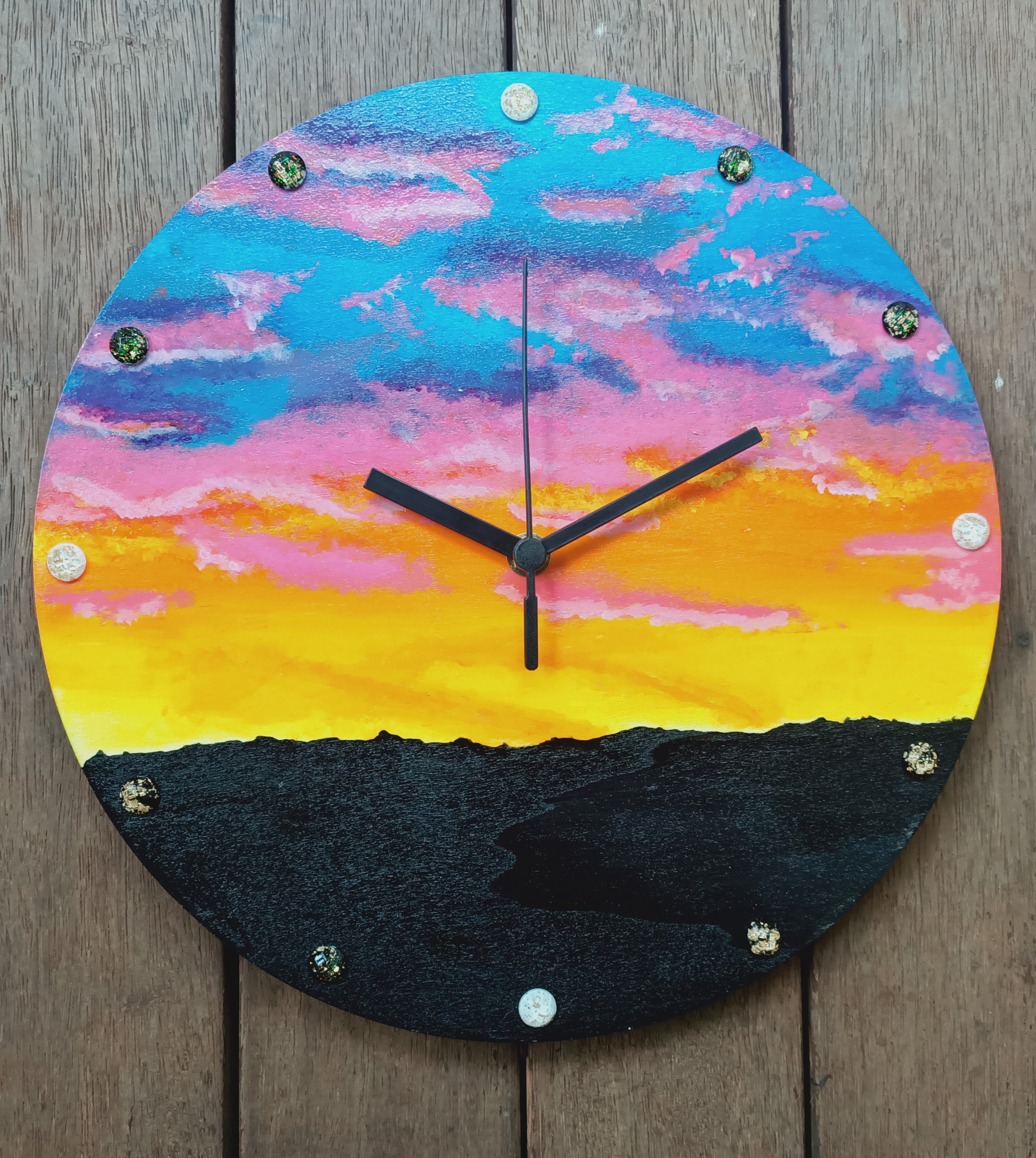 Landscape Hand-painted, One of a Kind, Clock - Etsy