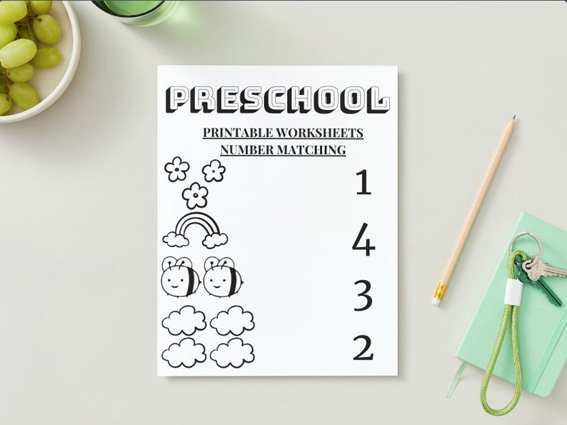 Preschool Printable Worksheet Editable, Digital Preschool Printable ...