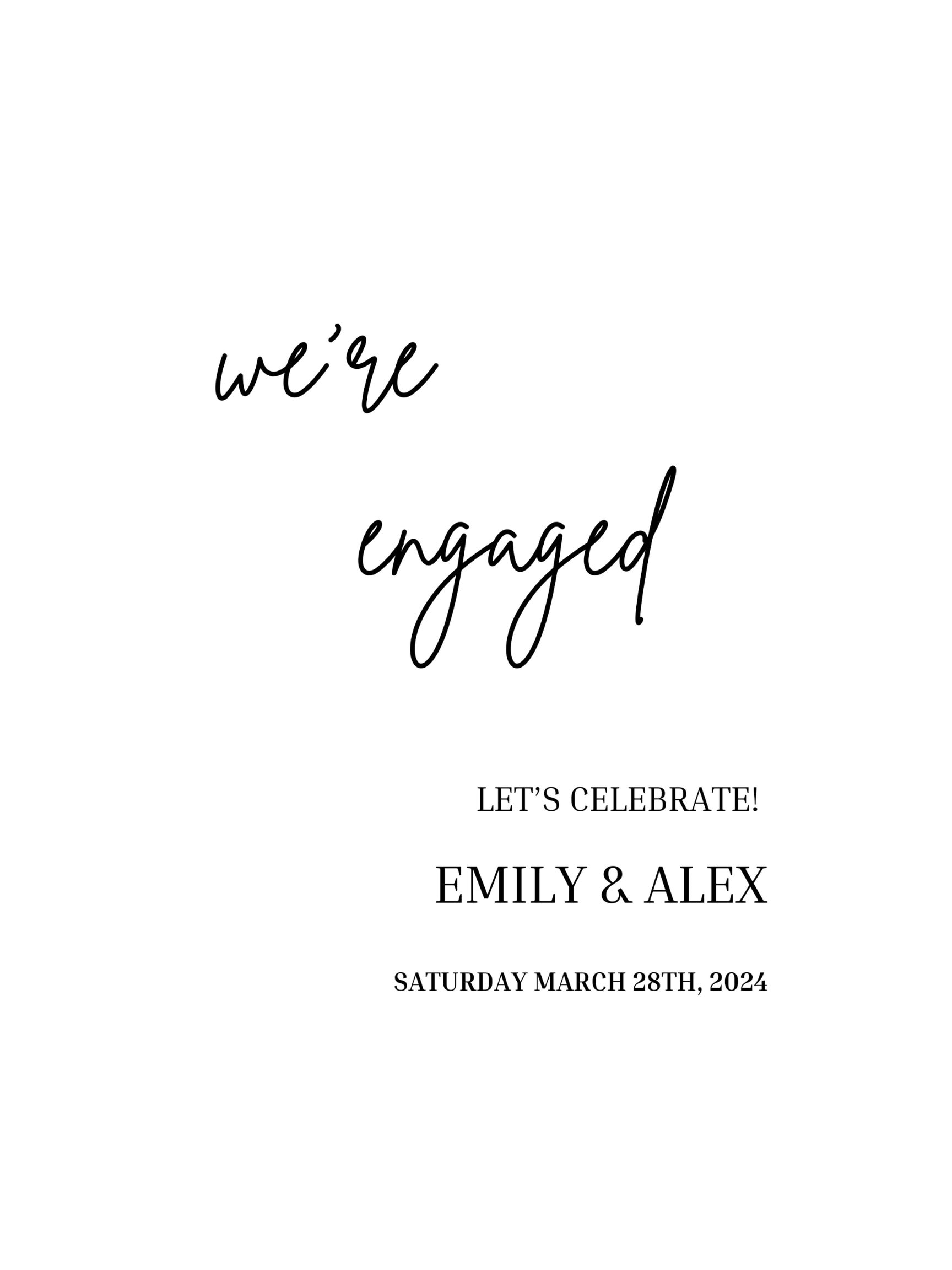 We’re Engaged Poster Template Editable, Digital Poster 18x24in - Etsy