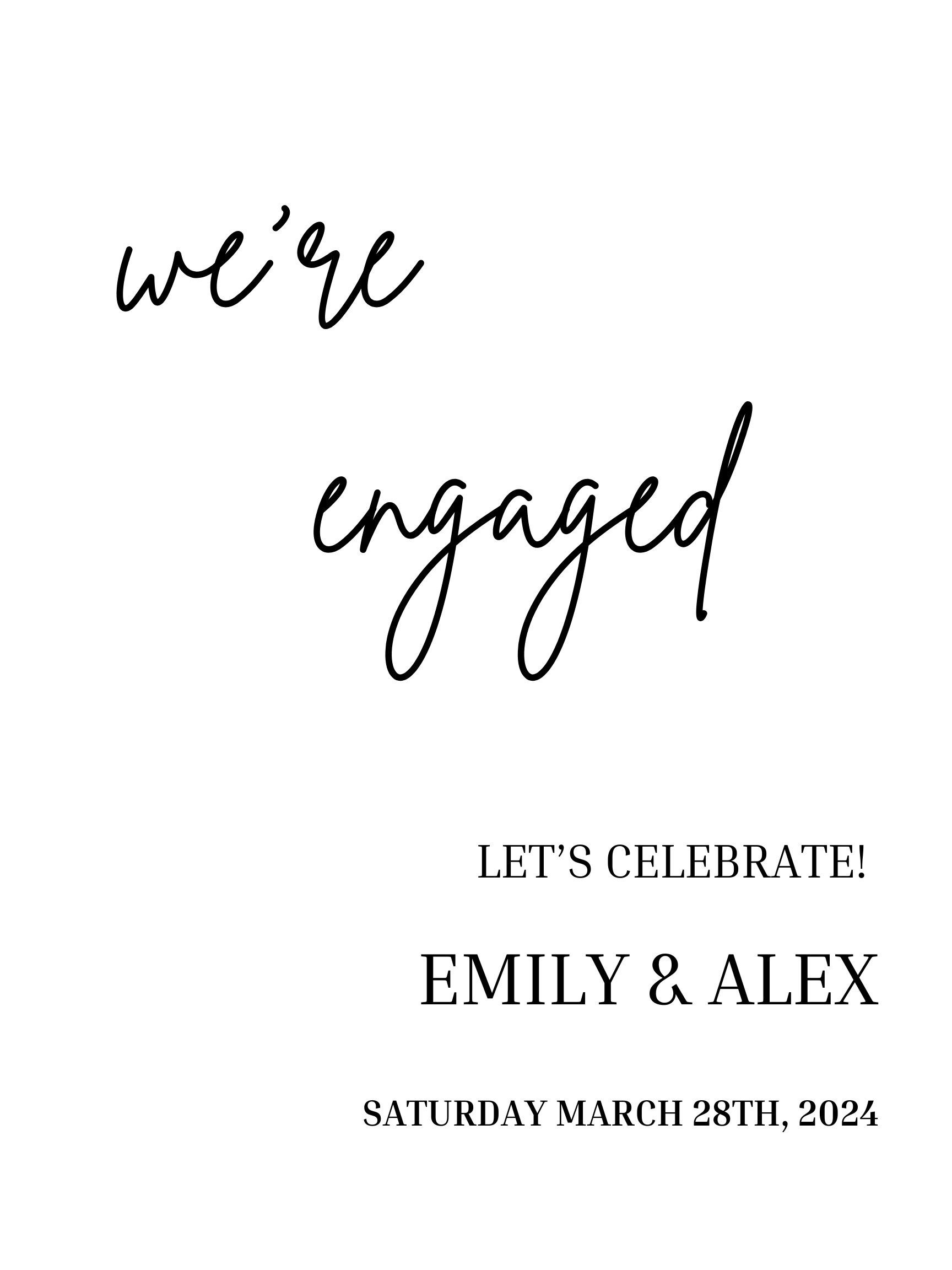 We’re Engaged Poster Template Editable, Digital Poster 18x24in - Etsy