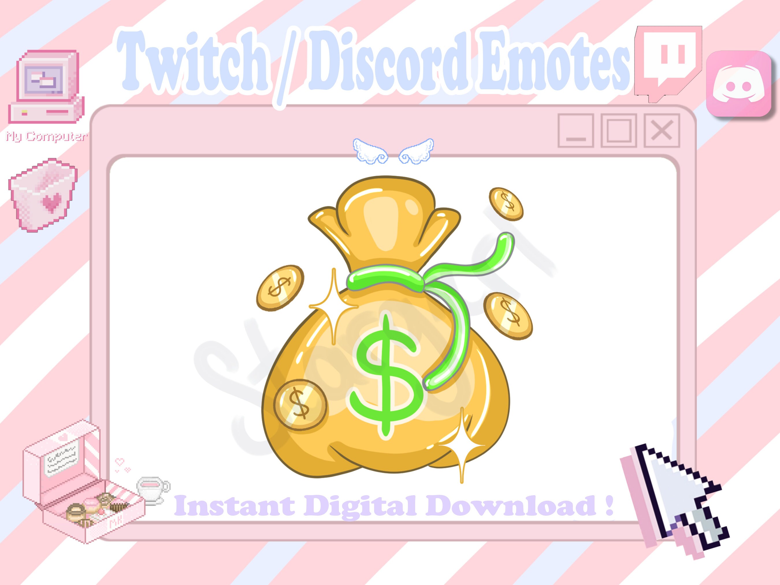 Brown Money Bag Twitch / Discord Emote for Donations / Donate for ...