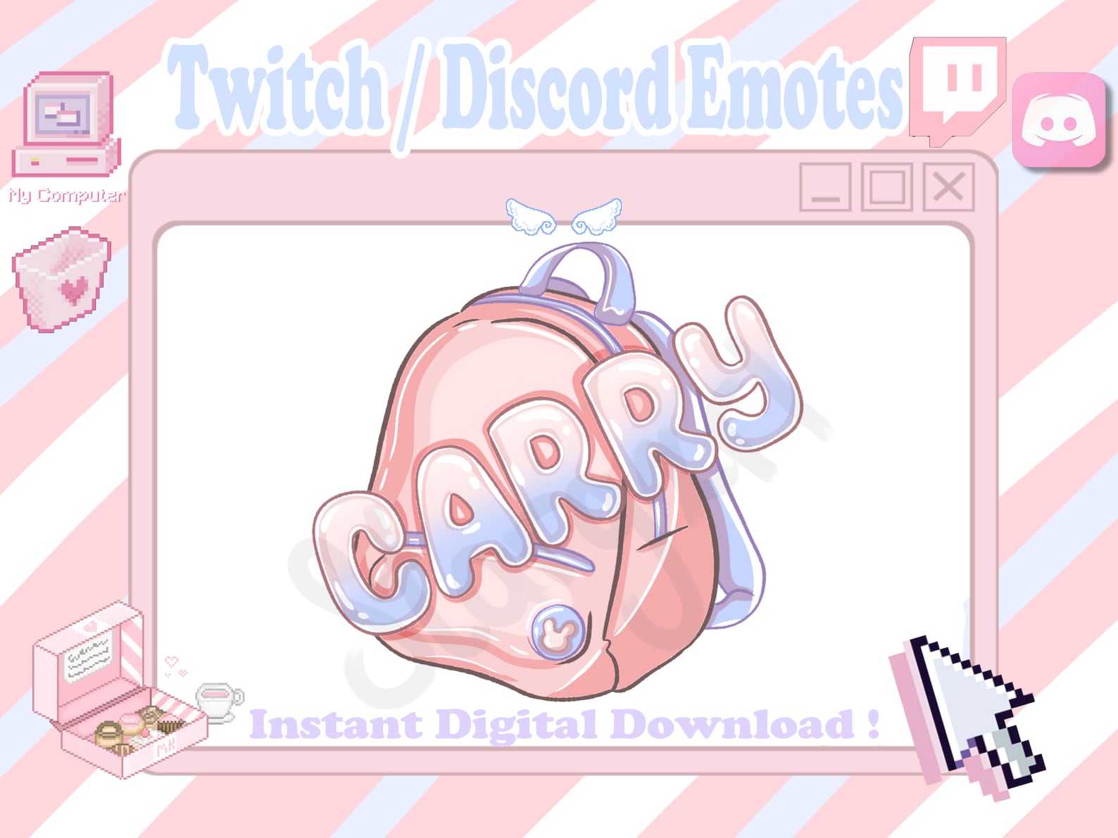 Backpack Carry Twitch / Discord Emote / Funny Carry Emote for Streamers ...