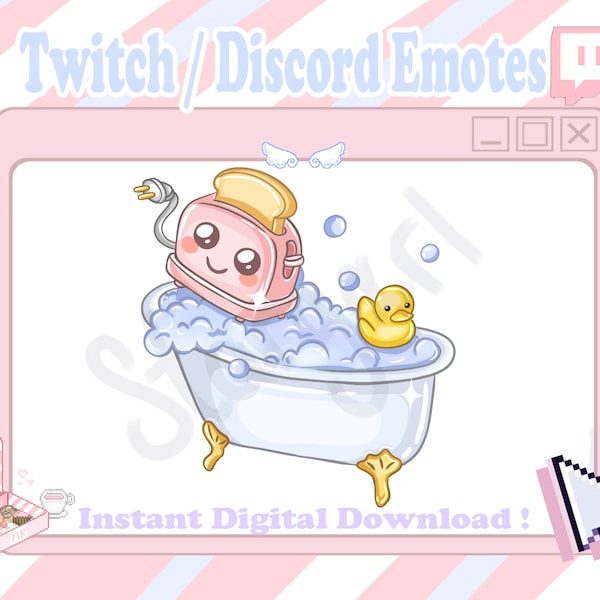 Toaster Bath Emote - Etsy