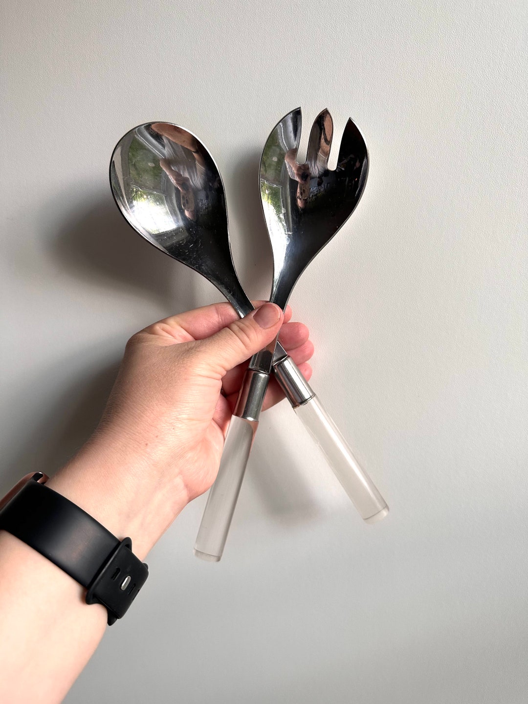 Vintage Mcm Acrylic Salad Server Set - Etsy