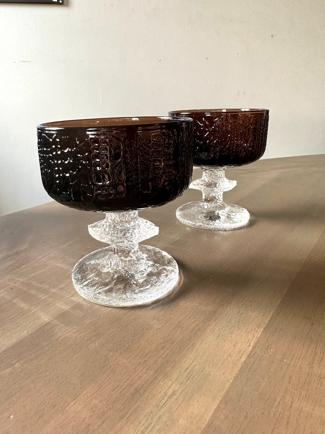 2 Iittala Senaattori Vintage Glass Dessert Bowls. Timo Sarpaneva ...