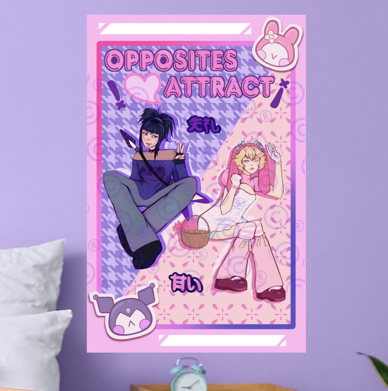 Kawaii Kuro and Melo Poster Design - Etsy