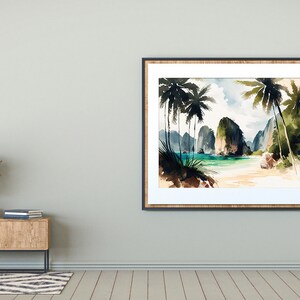Palawan Landscape, Printable Watercolor Painting, Beachscape Art ...