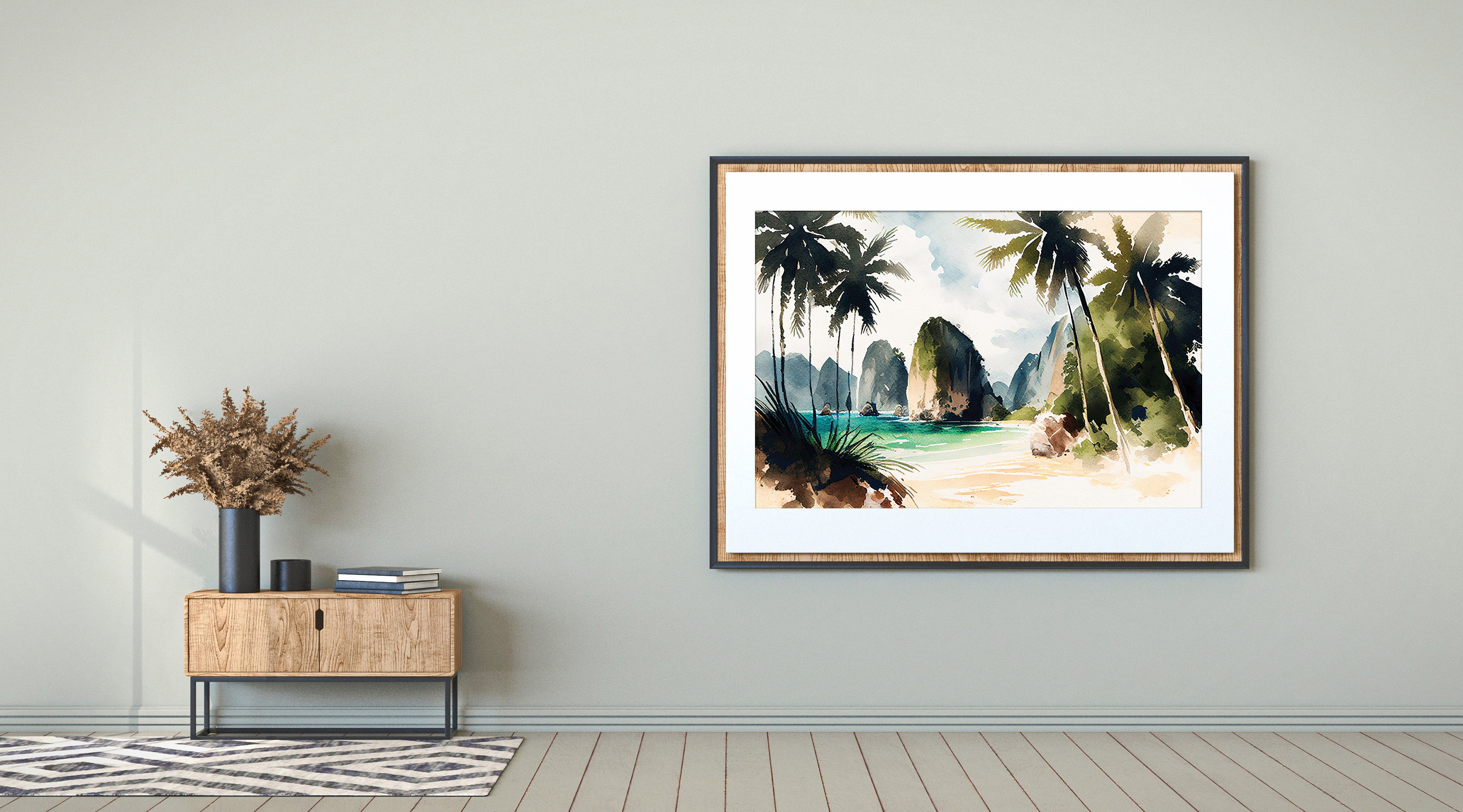 Palawan Landscape, Printable Watercolor Painting, Beachscape Art ...