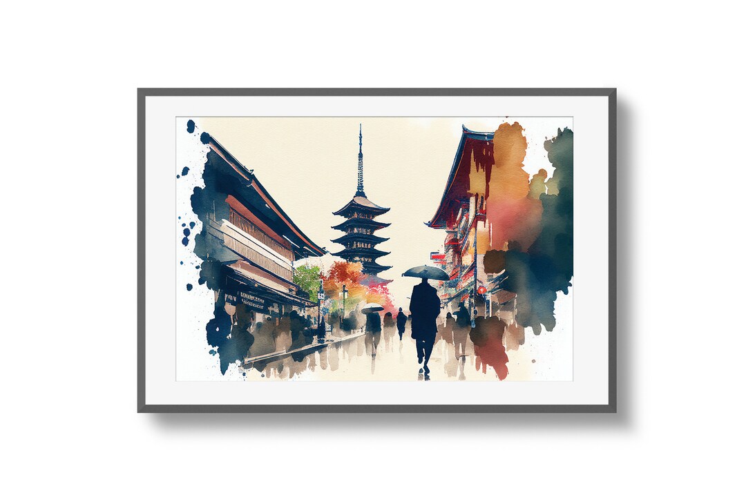 Tokyo Watercolor, Tokyo Printable Art, Digital Download Art - Etsy