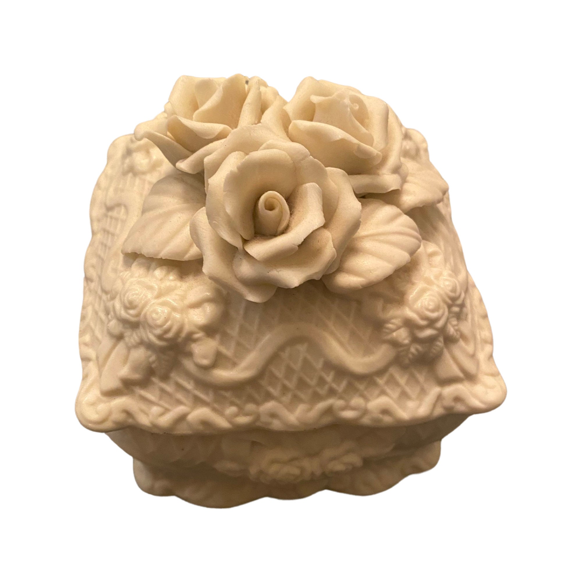 White Ceramic Ivory Rose Music Box - Etsy