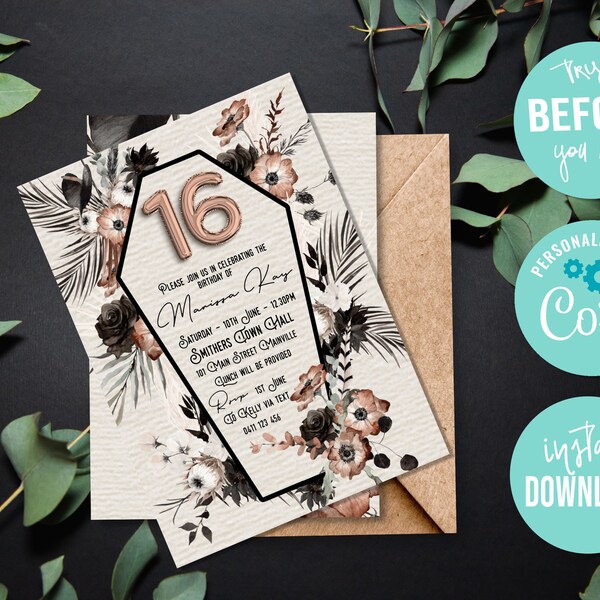 Coffin Invitation - Etsy Australia