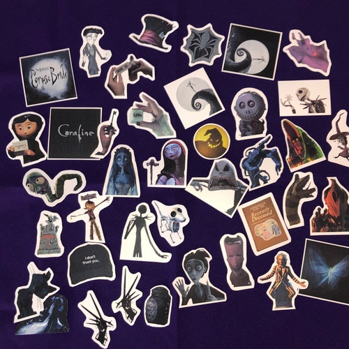 Tim Burton Sticker Set of 40 / Corpse Bride Stickers / - Etsy
