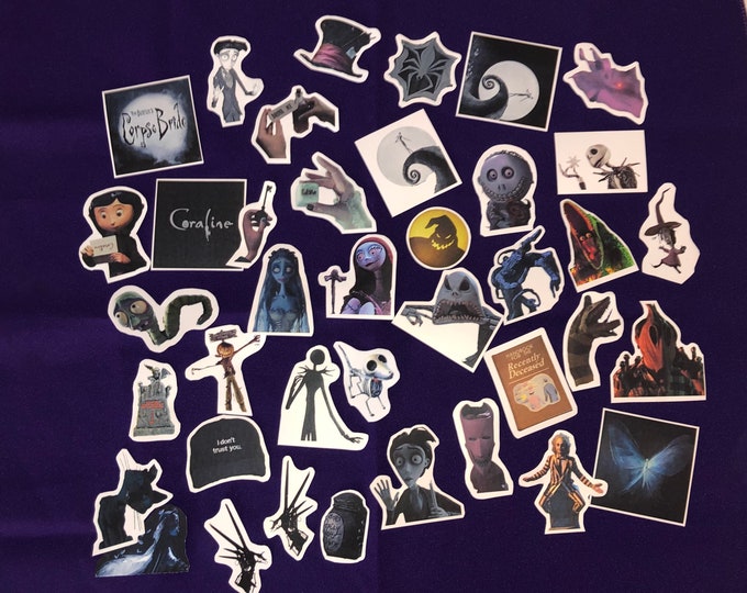 Tim Burton Sticker Set of 40 / Corpse Bride Stickers / Coraline ...