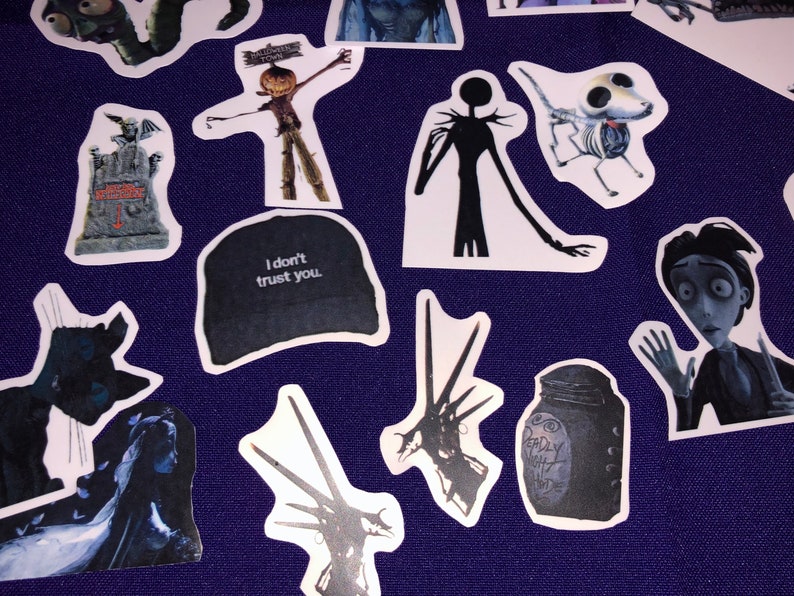 Tim Burton Sticker Set of 40 / Corpse Bride Stickers / - Etsy