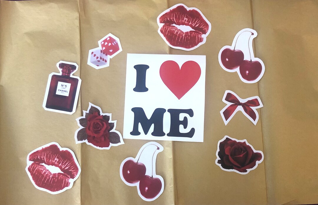 Red Sticker Set of 10 / I Love Me Sticker / Downtown Girl Stickers ...