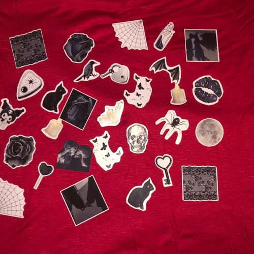 Black and White Goth Sticker Pack - Etsy