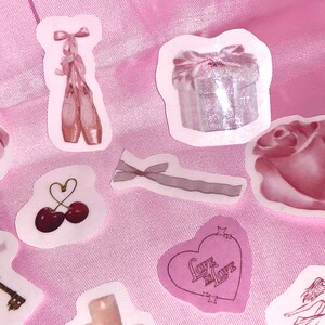 Coquette Sticker Pack of 32 / Coquette Aesthetic / Journaling Stickers ...