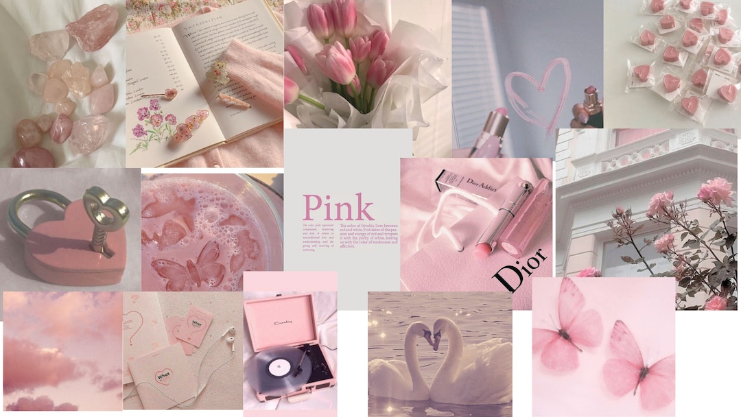 Pink Poster Set / Kawaii Aesthetic Posters / Pink Wall Decor / - Etsy
