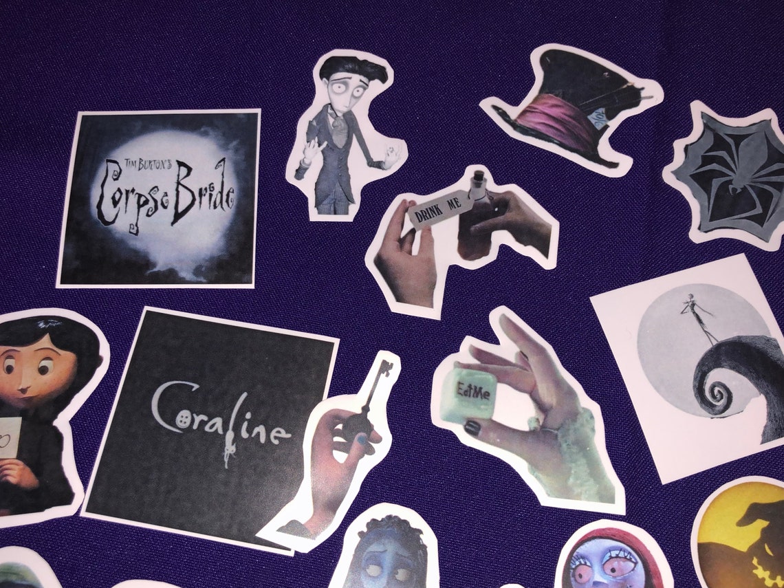 Tim Burton Sticker Set of 40 / Corpse Bride Stickers / - Etsy