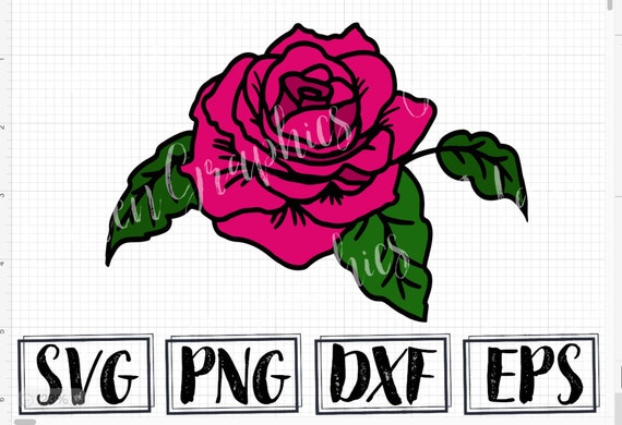 Dark Pink Rose SVG Digital Art Clipart | Etsy