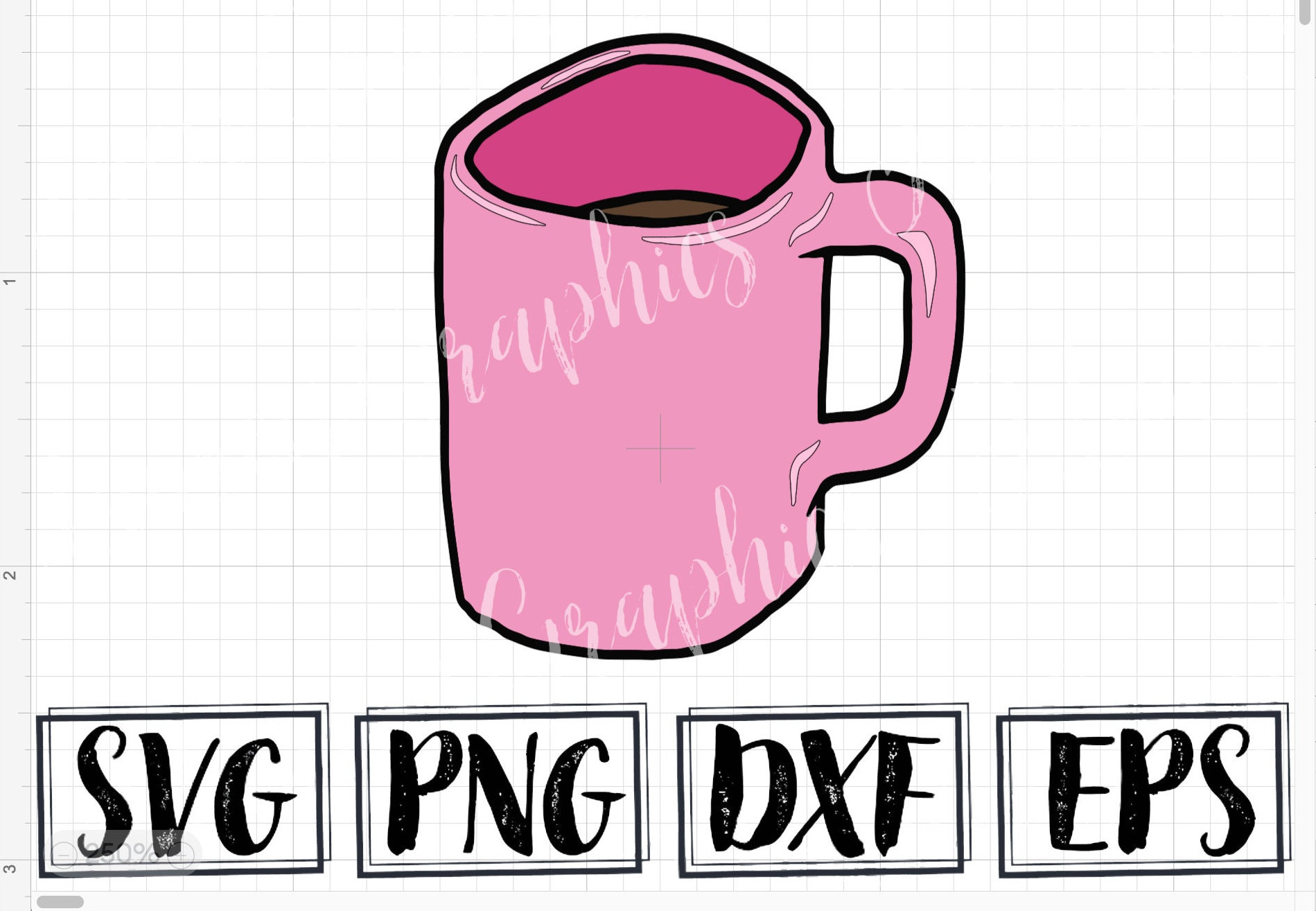 Cute Pink Coffee Mug SVG | Digital Art | Clipart - Etsy