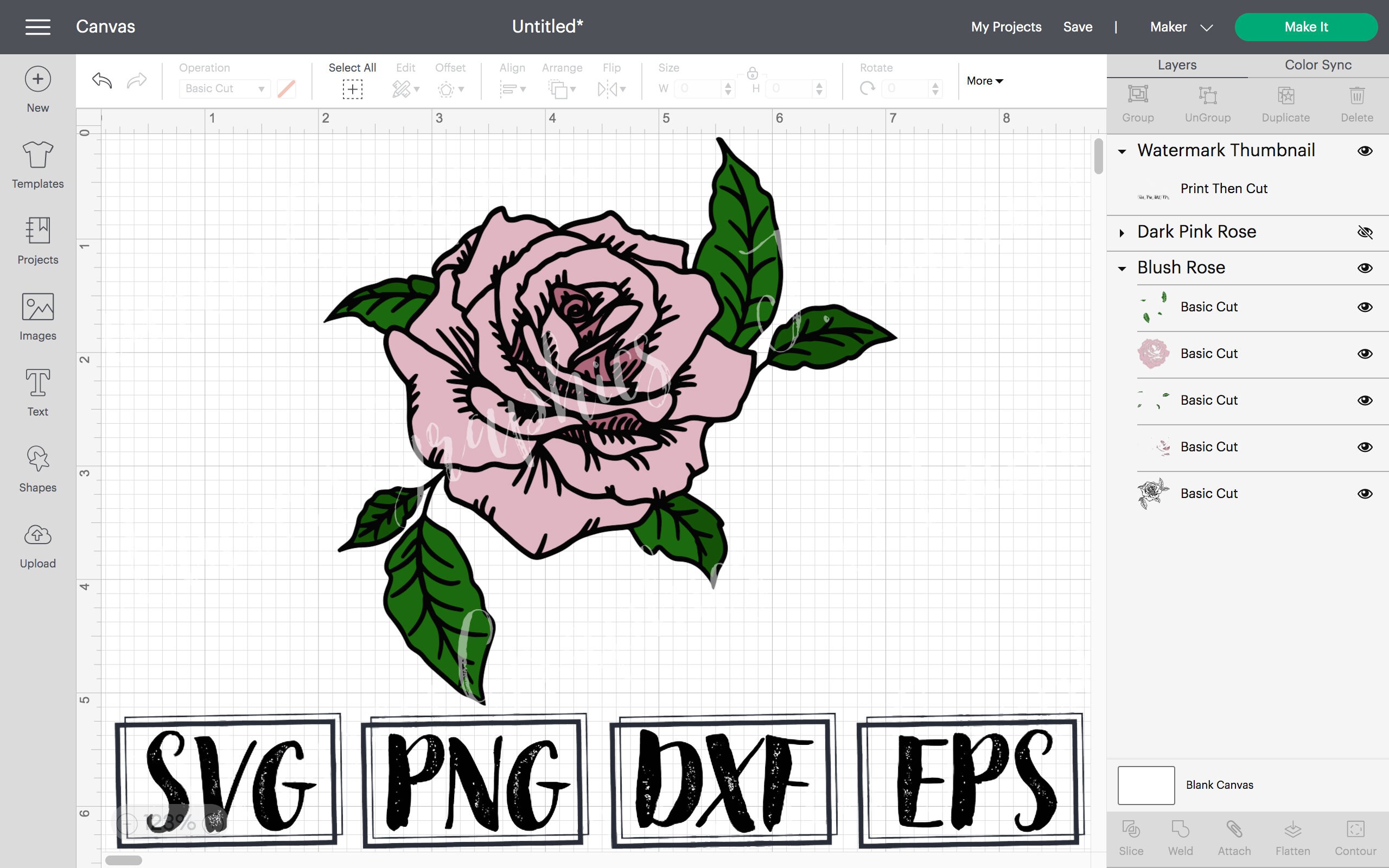 Blush Pink Rose SVG | Digital Art | Clipart - Etsy