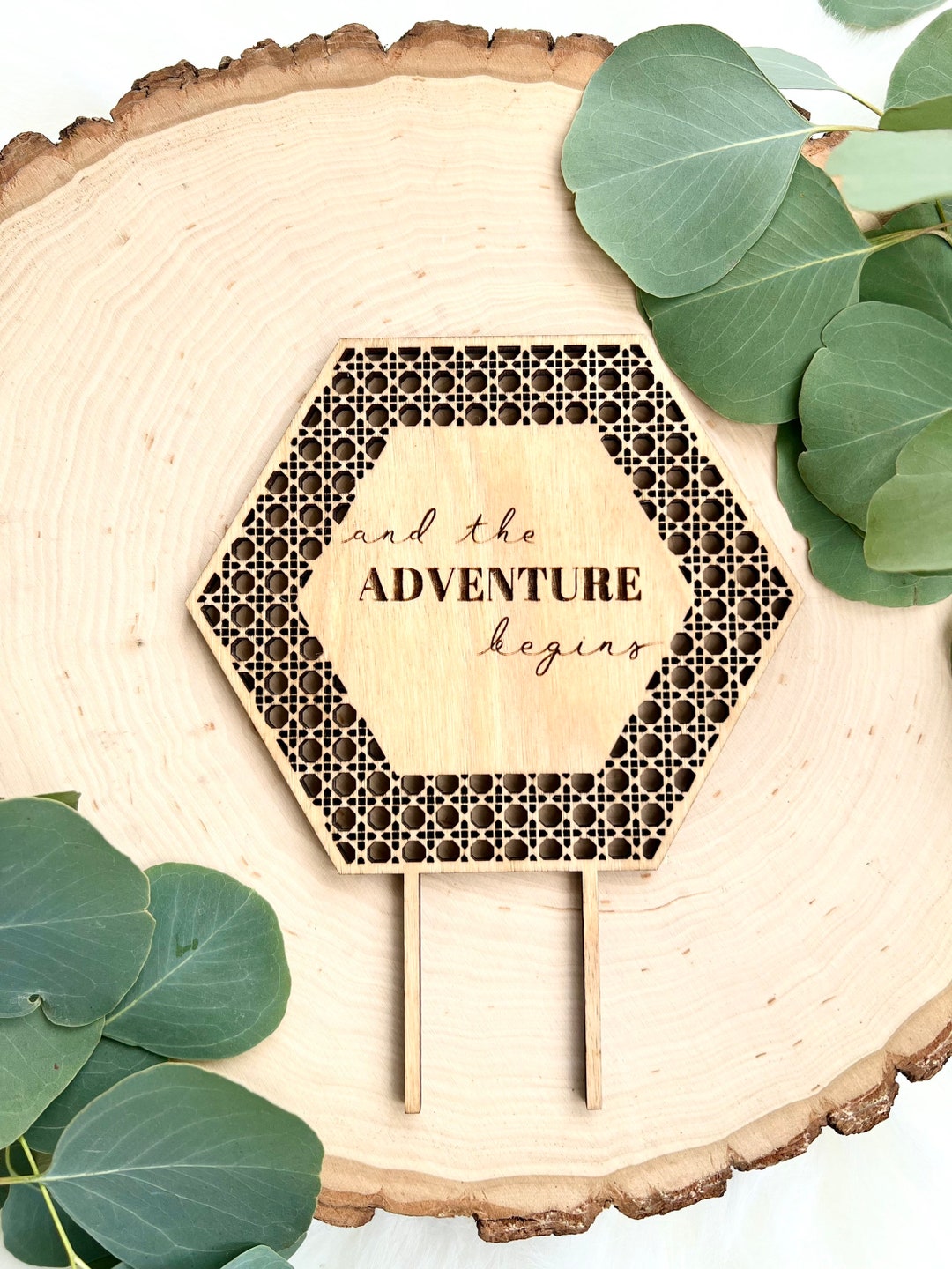 Rattan/ Cane Wedding Cake Topper, for Bride and Groom, and the ...