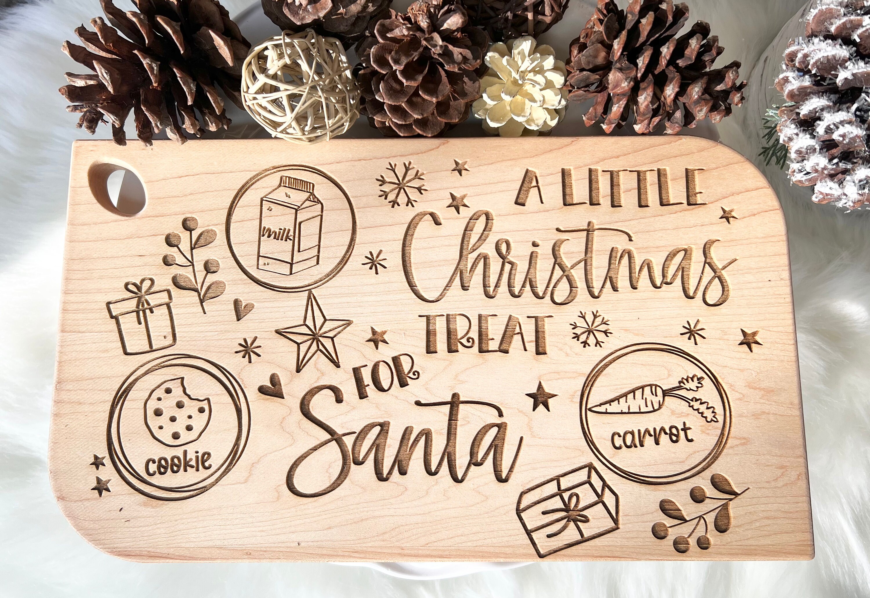 Santas Tray, A Little Christmas Treat for Santa, Milk and Cookies Tray ...