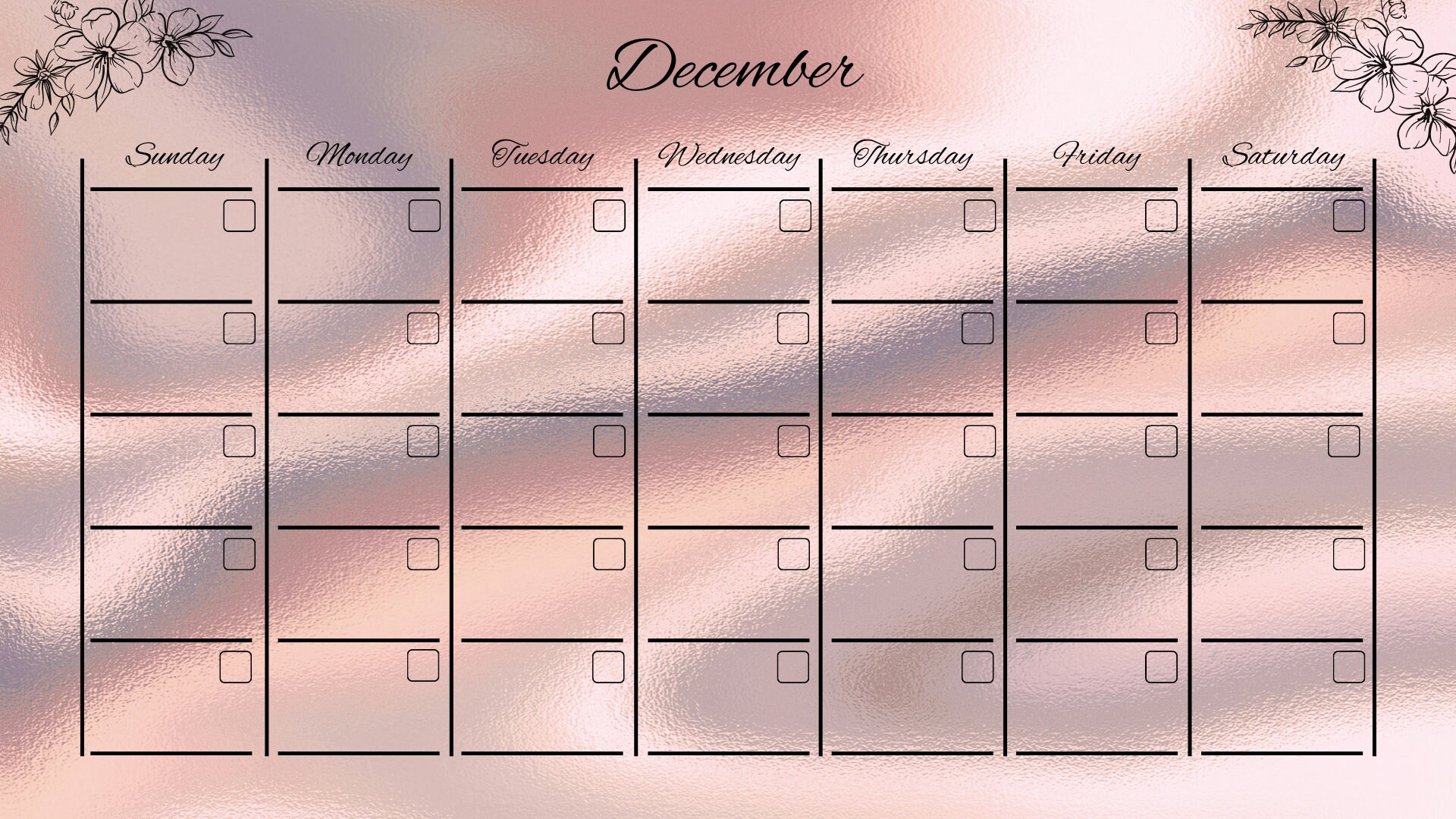 12 Month Blank Calendar - Etsy