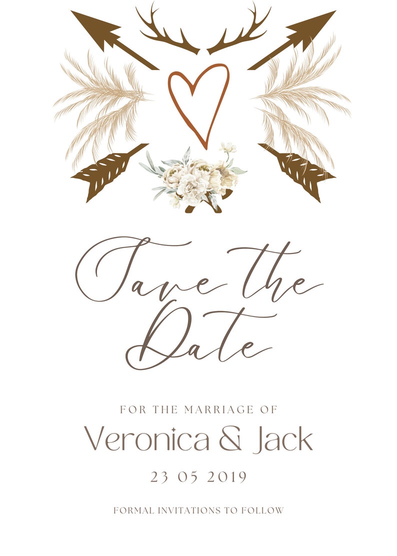 Rustic Deer Hunting Wedding Invitation Template Set, Hunting Wedding ...