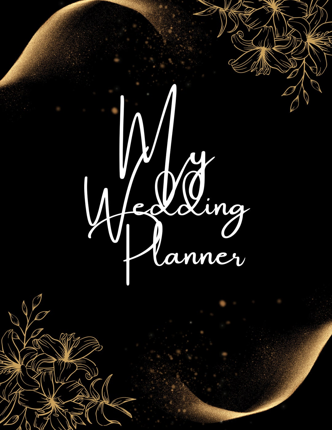 Black and Gold Wedding | Wedding Planner Printable | Wedding Planner ...