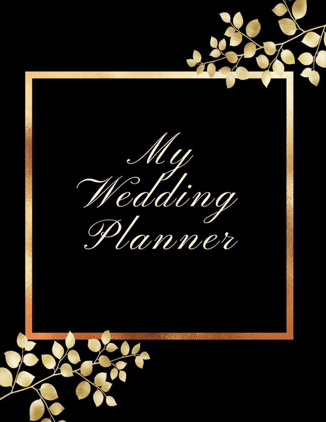 Black and Gold Wedding Planner | Digital Planner | Wedding Budget ...
