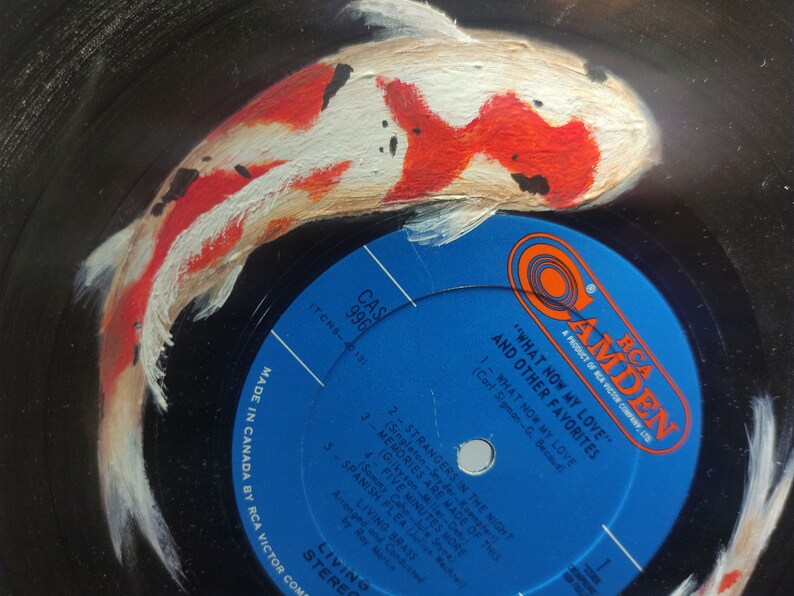 Koi Fish Hand-painted Vinyl Record - Etsy
