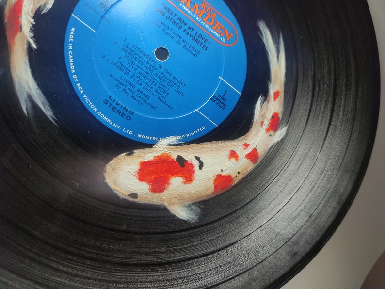 Koi Fish Hand-painted Vinyl Record - Etsy