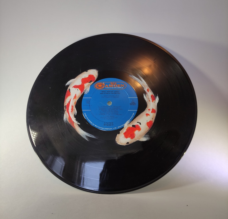 Koi Fish Hand-painted Vinyl Record - Etsy