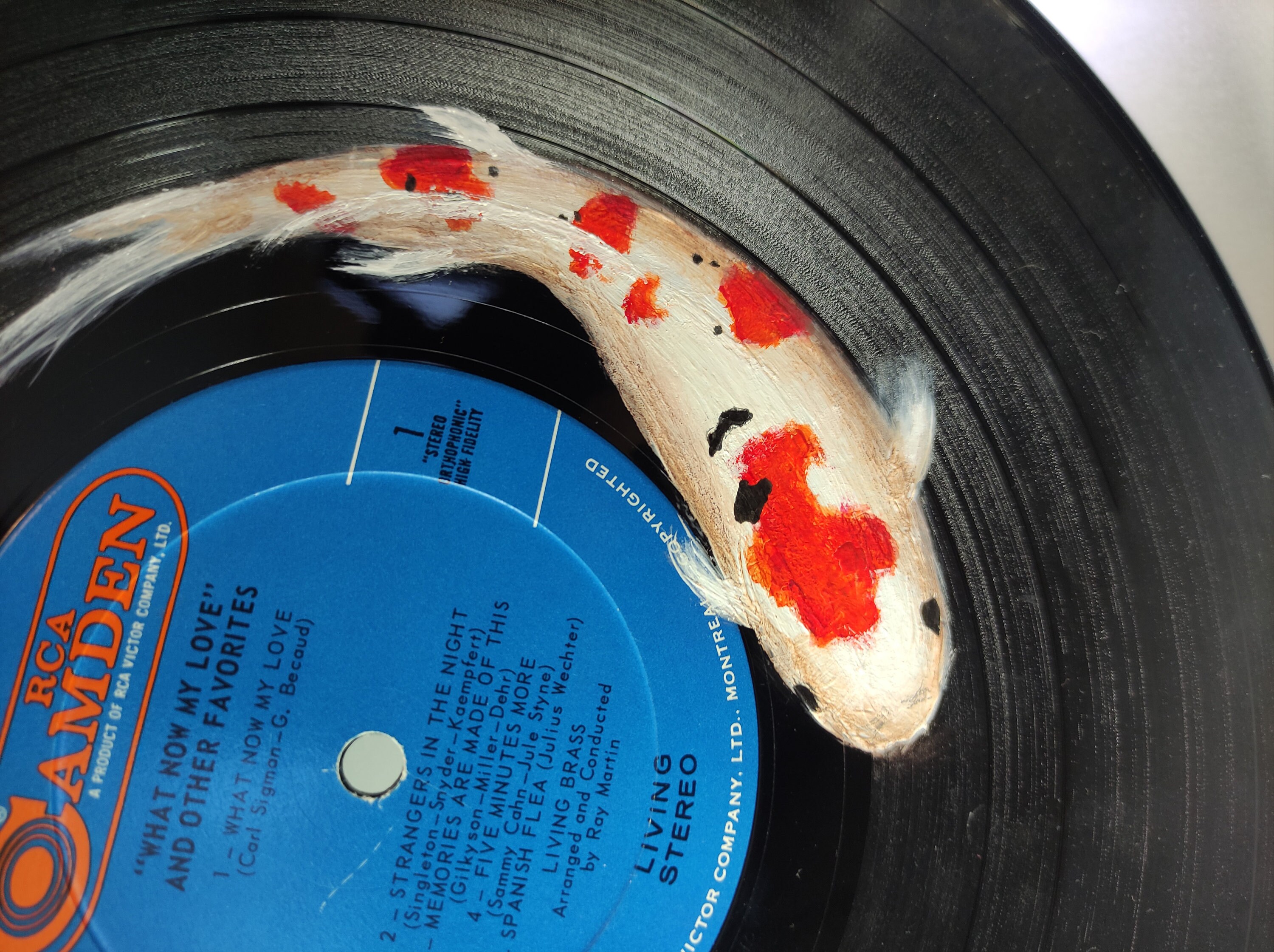 Koi Fish Hand-painted Vinyl Record - Etsy
