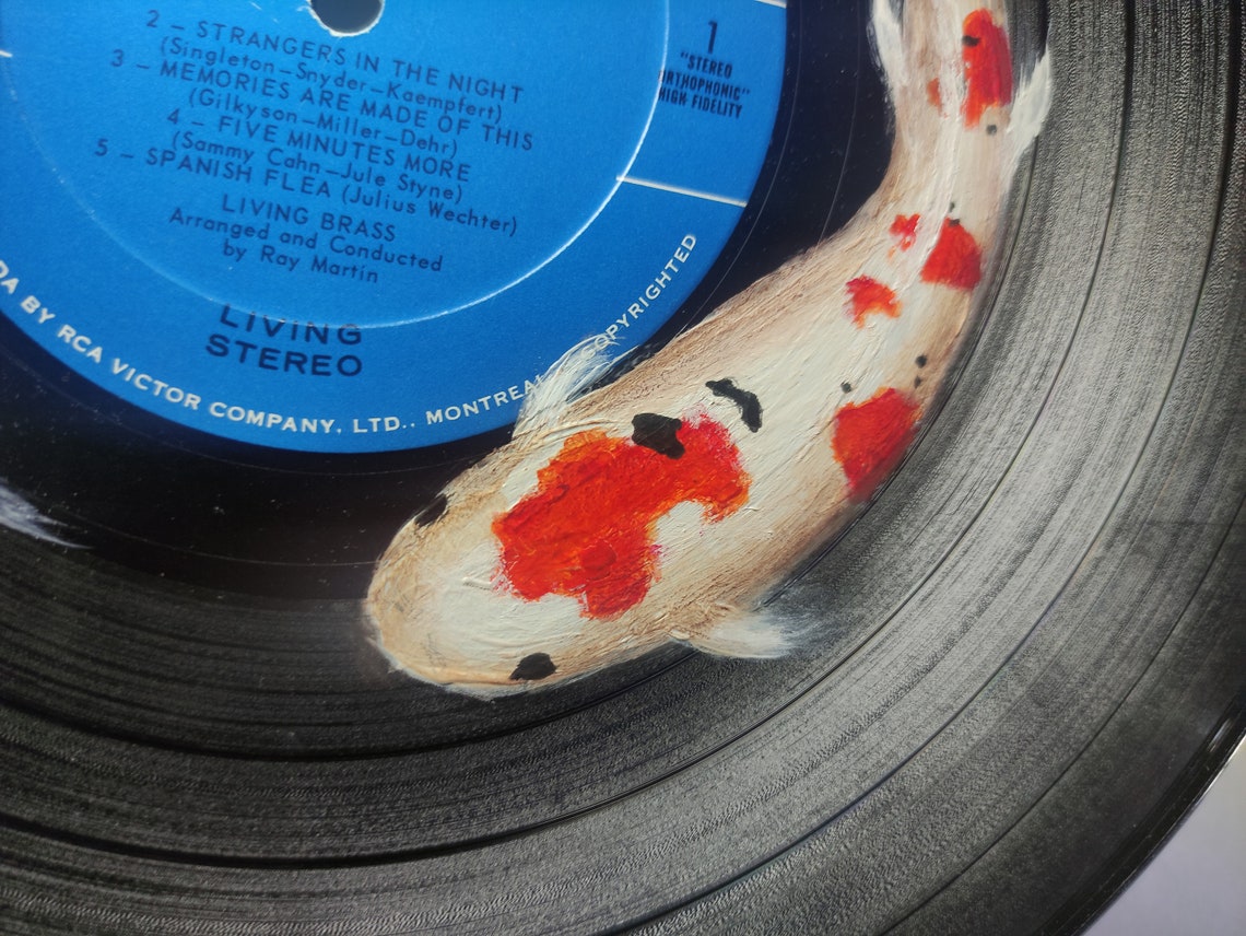 Koi Fish Hand-painted Vinyl Record - Etsy