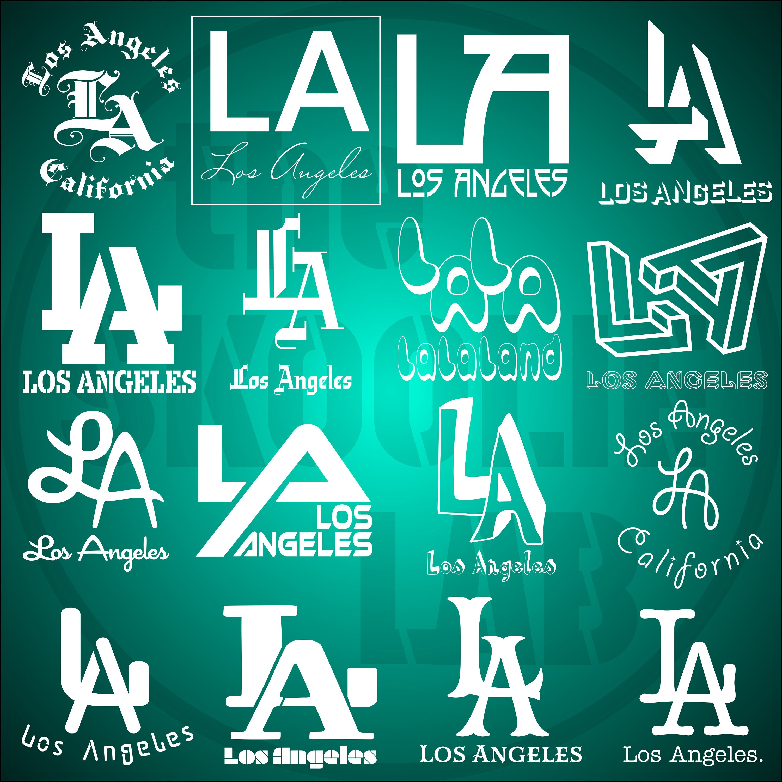 MEGA Pack of LA Initials 16xdesigns - Etsy