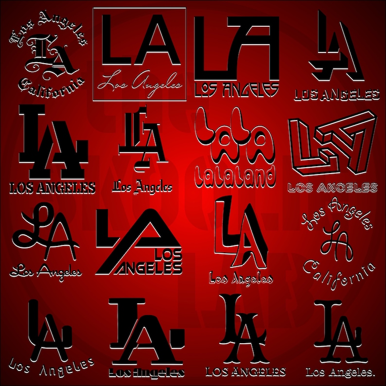MEGA Pack of LA Initials 16xdesigns - Etsy