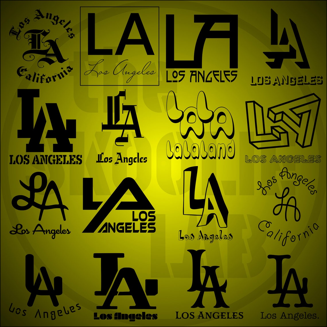 MEGA Pack of LA Initials 16xdesigns - Etsy