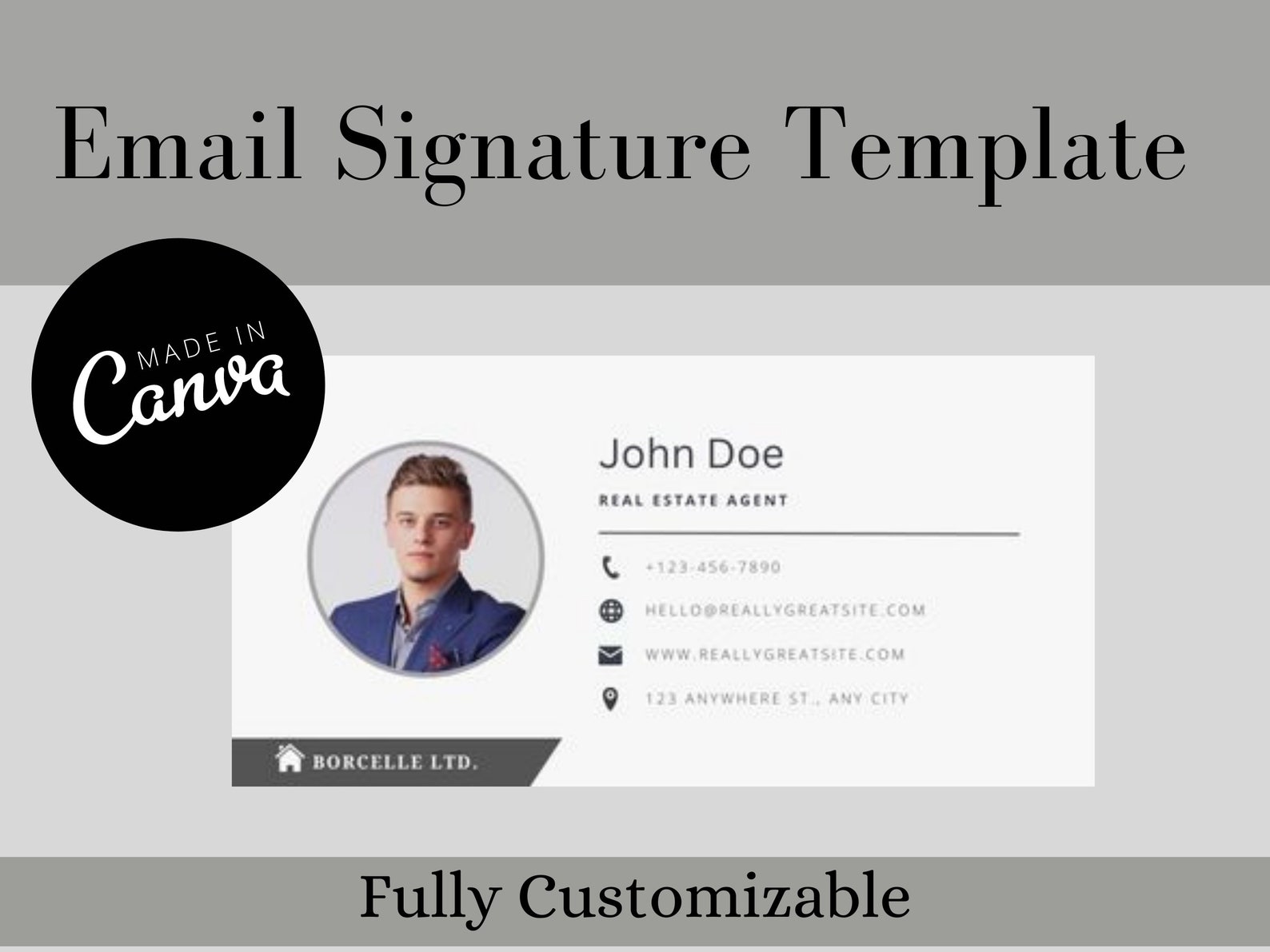 Email Signature Template, Signature for Email, Editable Email Signature ...