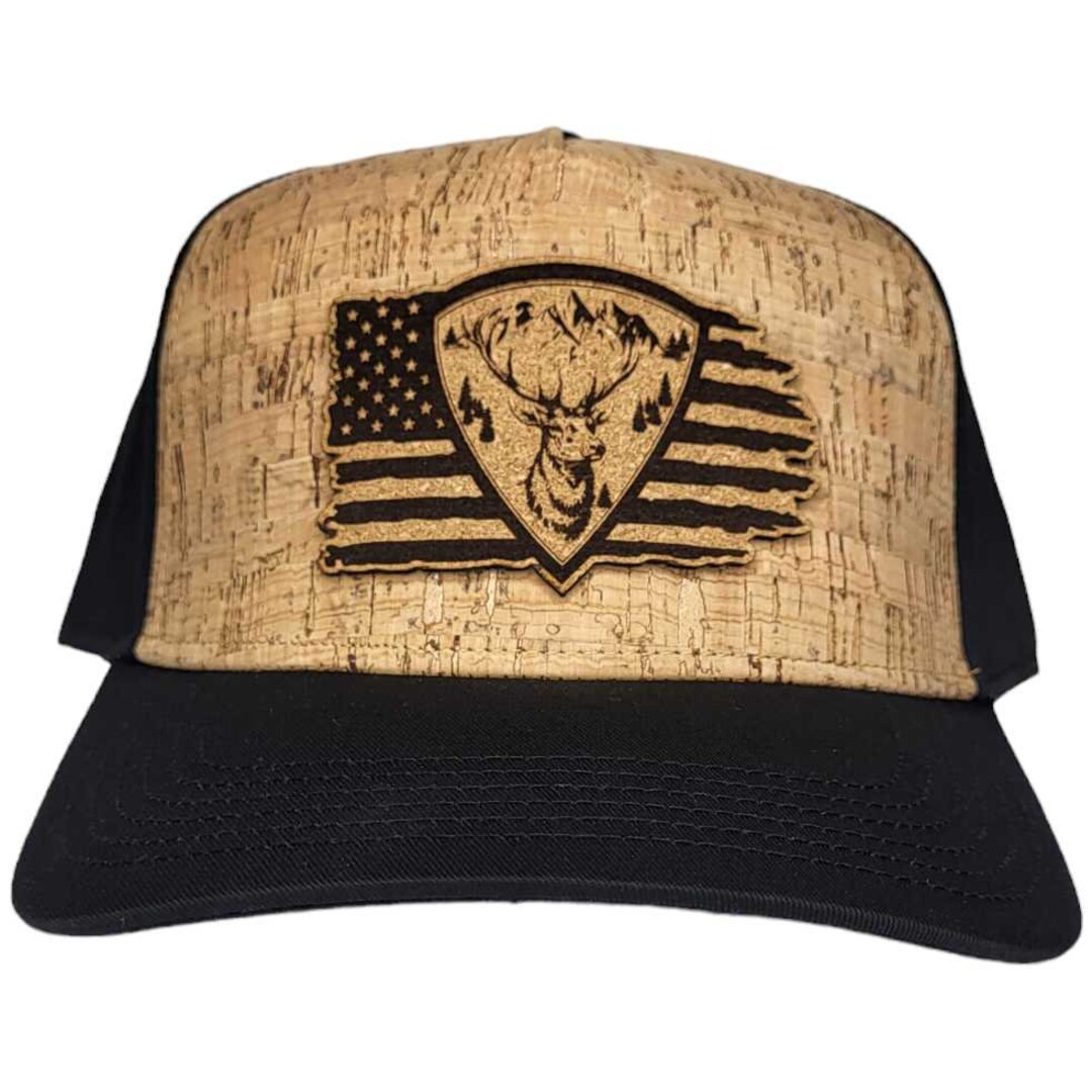 Elk 'merica Hunter Curved Brim Cork Snapback - Etsy