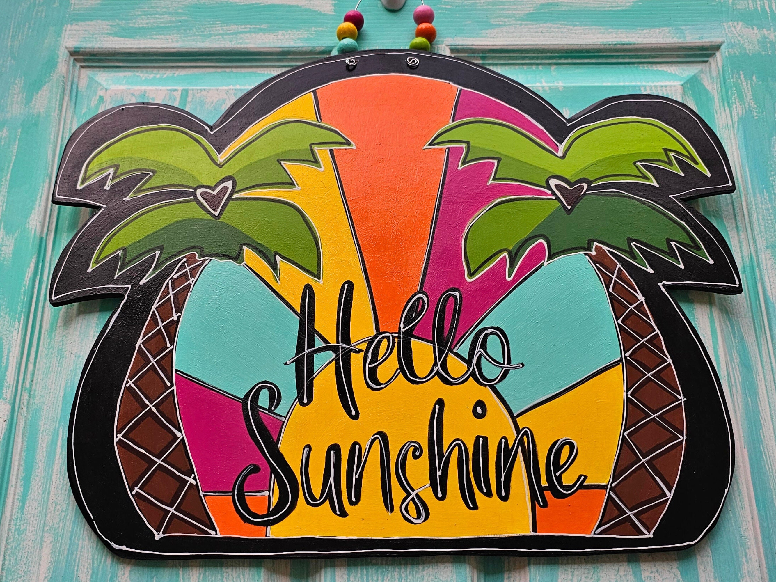Summer Door Hanger, Hello Sunshine, Summer Wreath, Hello Sunshine Door ...