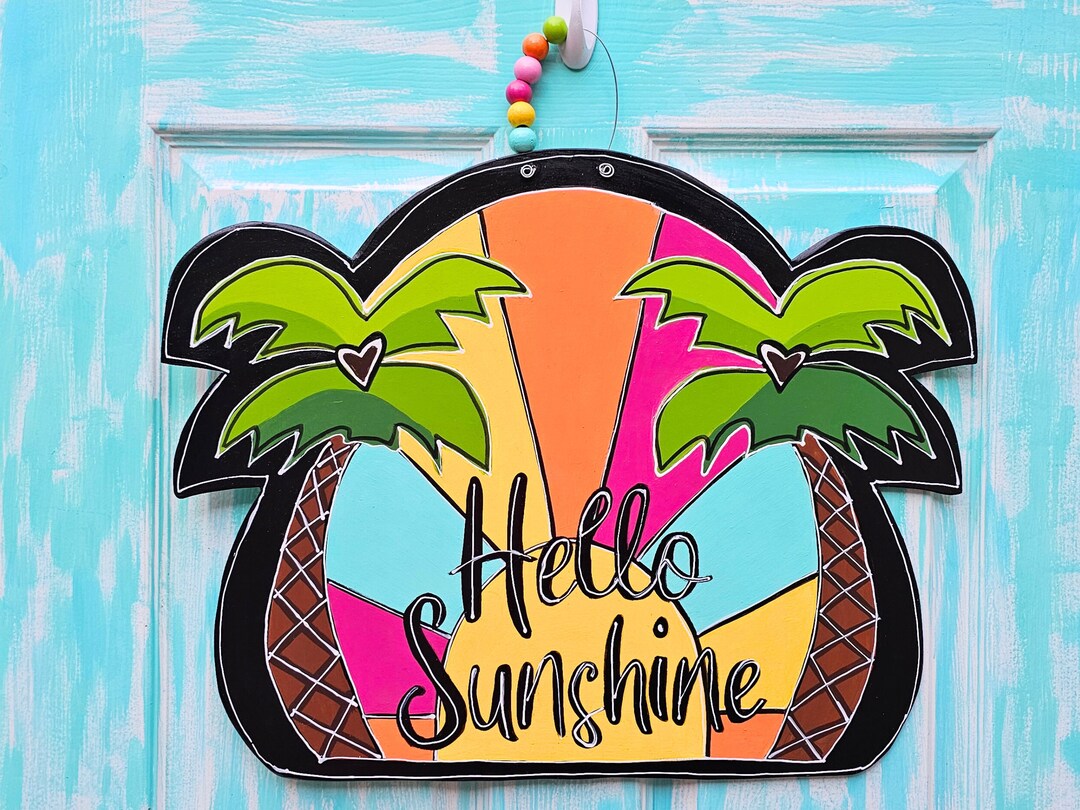Summer Door Hanger, Hello Sunshine, Summer Wreath, Hello Sunshine Door ...