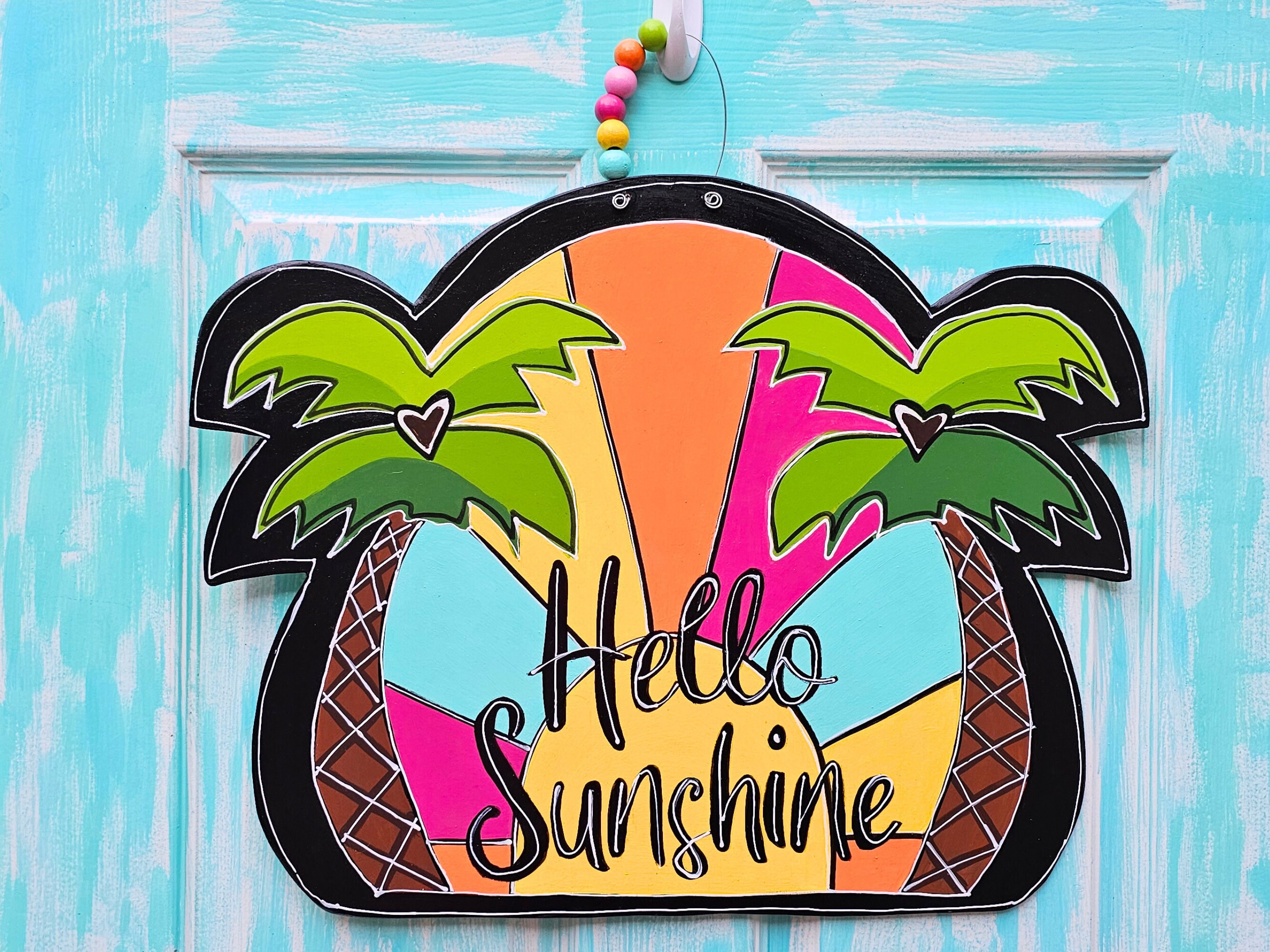Summer Door Hanger, Hello Sunshine, Summer Wreath, Hello Sunshine Door ...