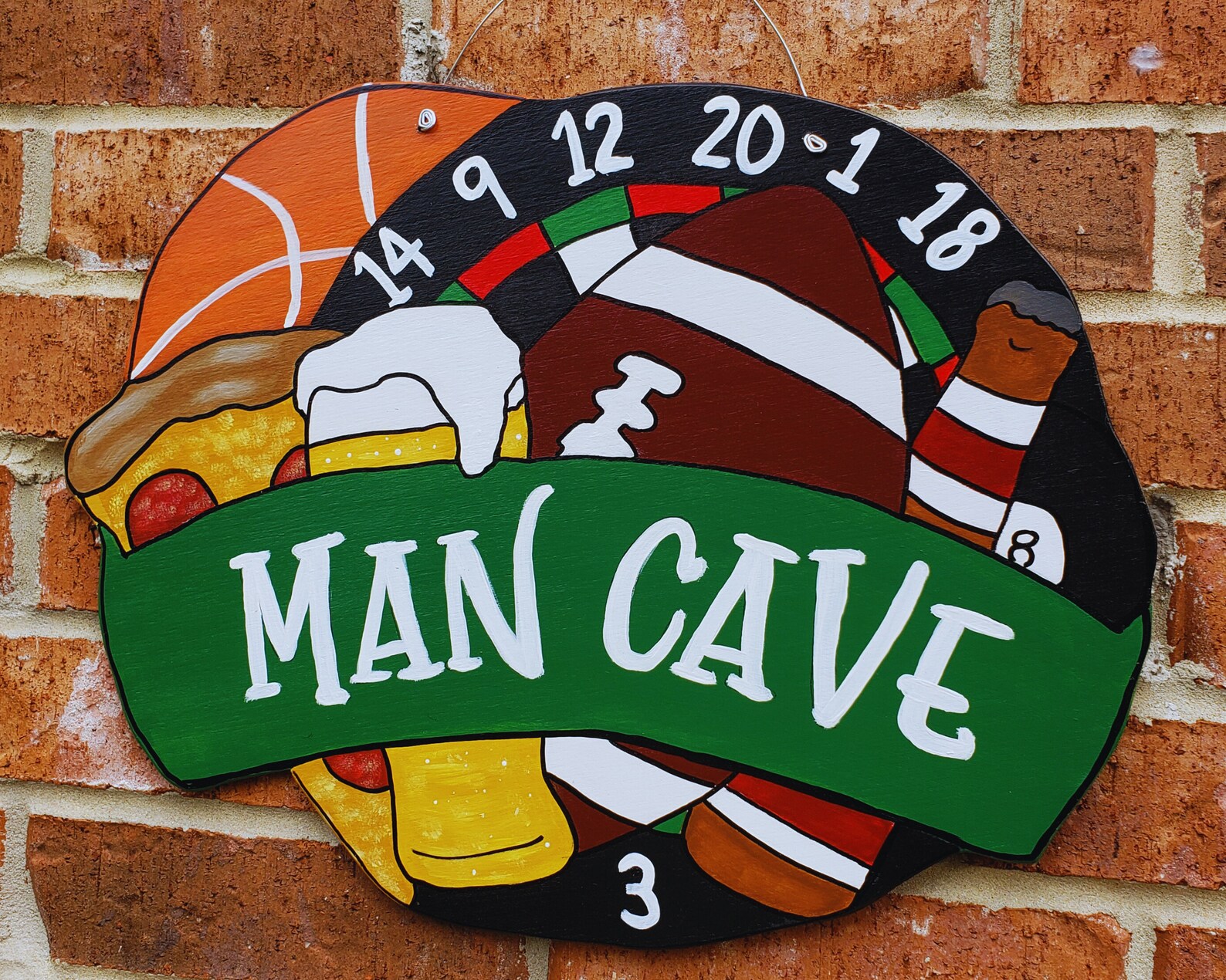 Man Cave Door Hanger, Man Cave Decor, Father's Day Decor, Game Room ...