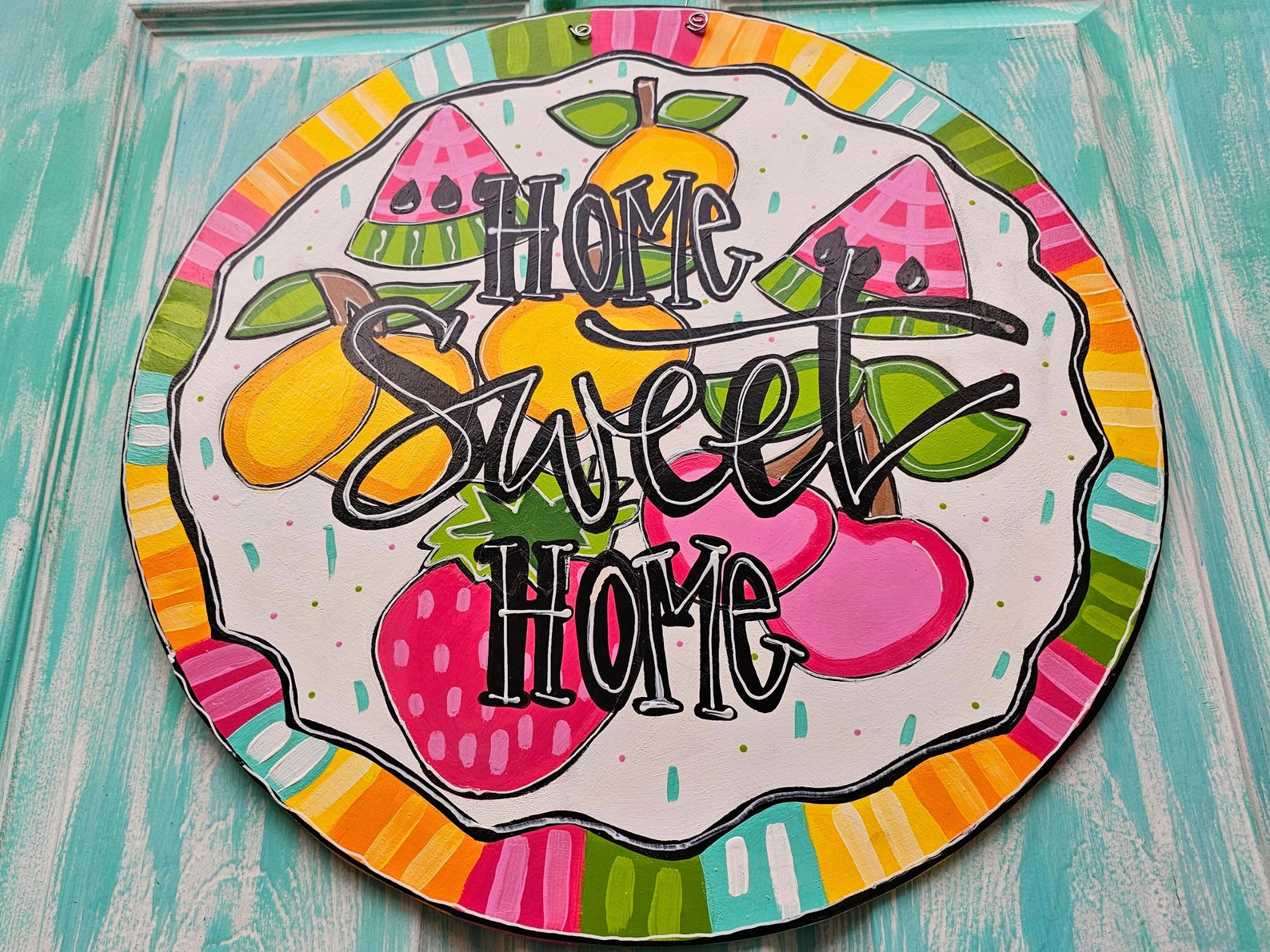 Summer Door Hanger, Fruit Door Hanger, Spring Door Hanger, Summer Decor ...