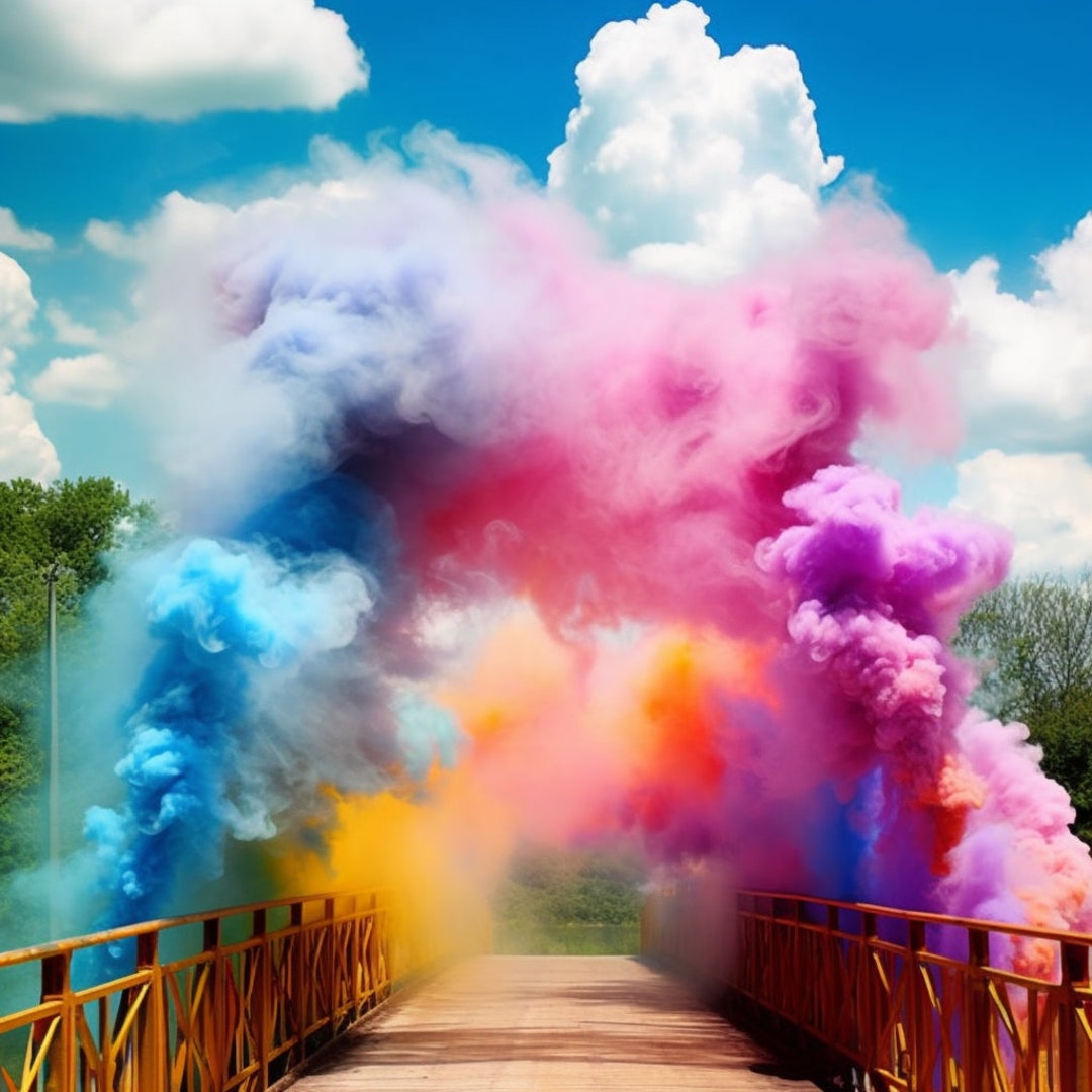 Smoky Photo Backdrop Watercolor Backdrop Bridge Photo - Etsy