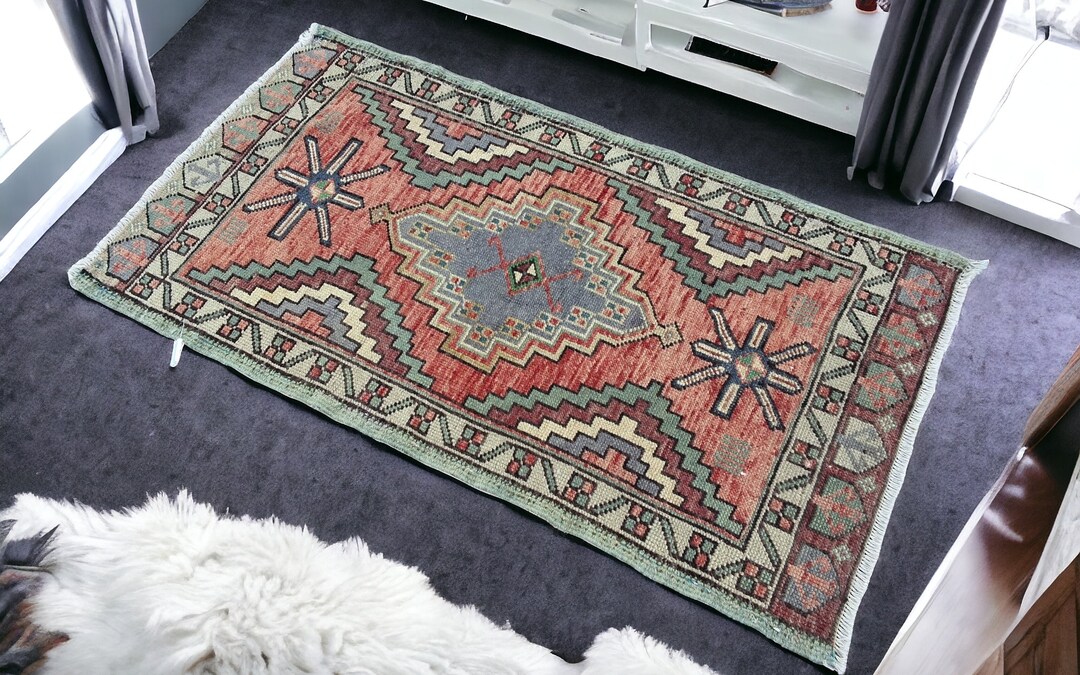 2x4,oushak Rug,vintage Rug,red Rug,doormat Rug,small Turkish Rug ...